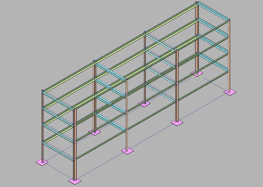 Каркас стеллажа - Чертежи, 3D Модели, Проекты, Металлоконструкции