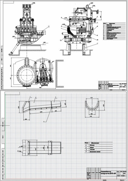 Чертеж электропечь ДСП-100 - Чертежи, 3D Модели, Проекты, Металлургия